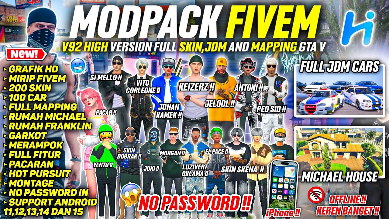 SHARE‼️GTA SA STYLE FIVEM V92 HIGH VERSION FULL SKIN, JDM CAR AND ...