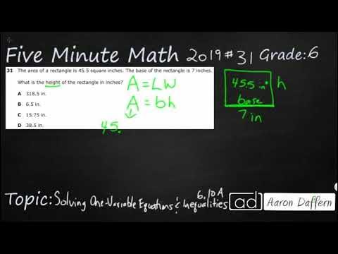 6th Grade STAAR Practice Solving One-variable Equations and ...