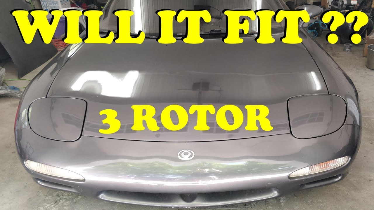 Test fitting my 3 Rotor in my Mazda RX7 FD - YouTube