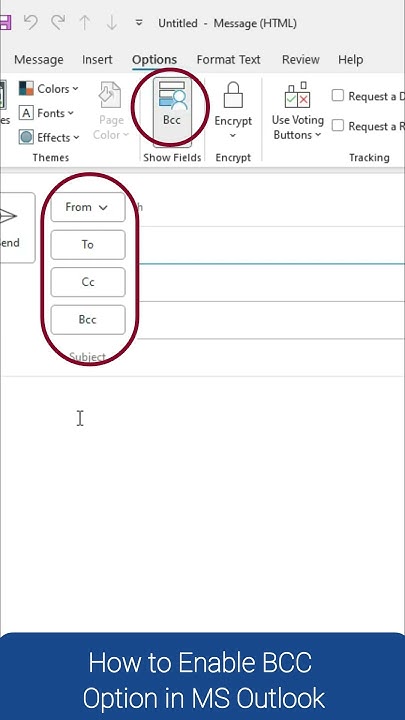How to enable BCC option In MS outlook | BCC option not showing in MS Outlook#office - YouTube