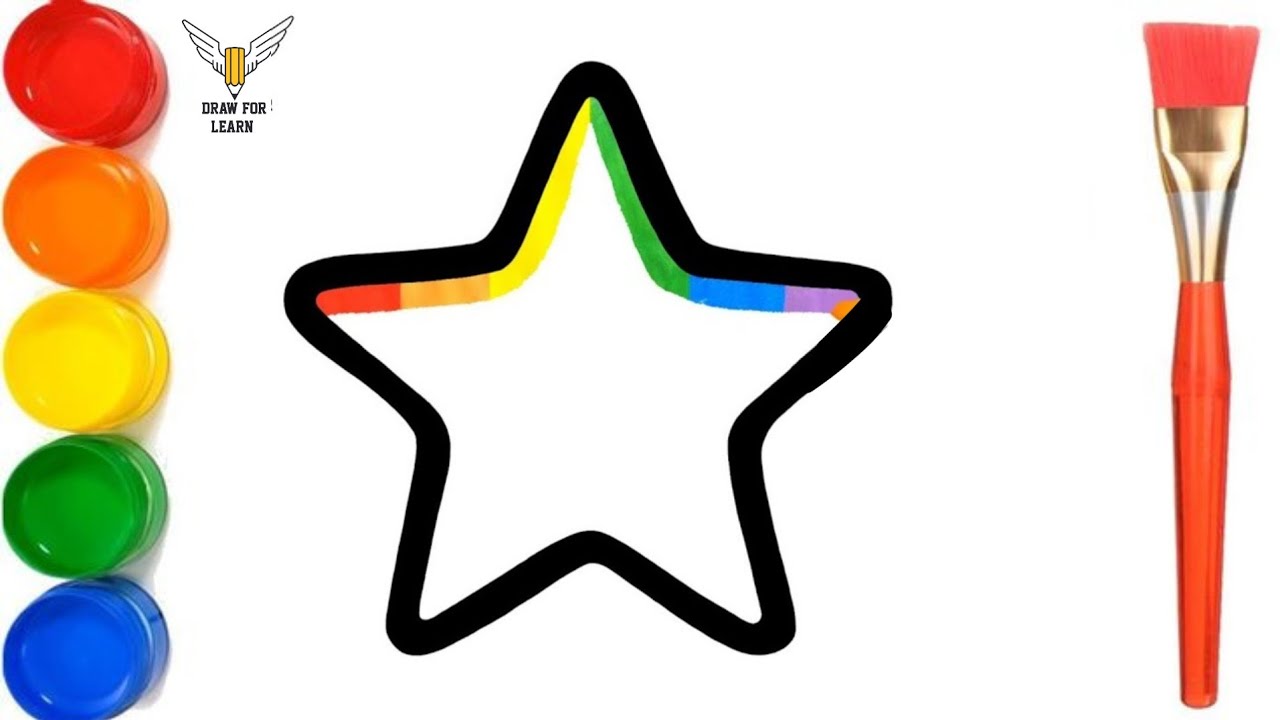 How to Draw Star drawing, Painting and Coloring for Kids & Toddlers ...