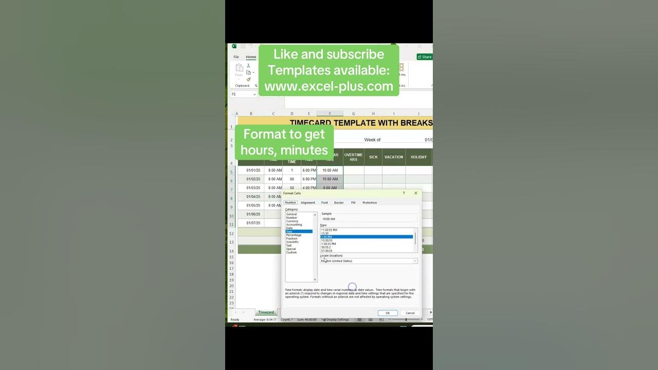 Employee timesheet #excel #spreadsheetmagic #excelshortcuts #exceltips #exceltricks - YouTube