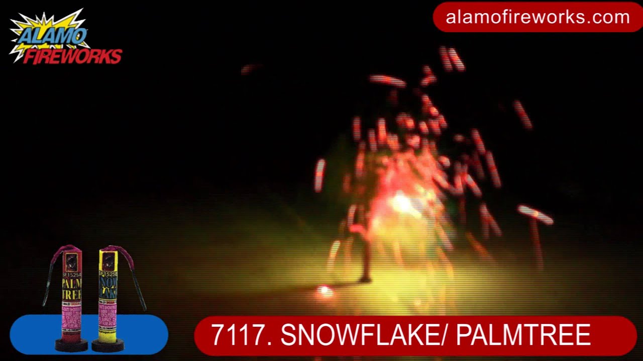 Snowflake-Palm Tree Fountain- #7117- Alamo Fireworks - YouTube