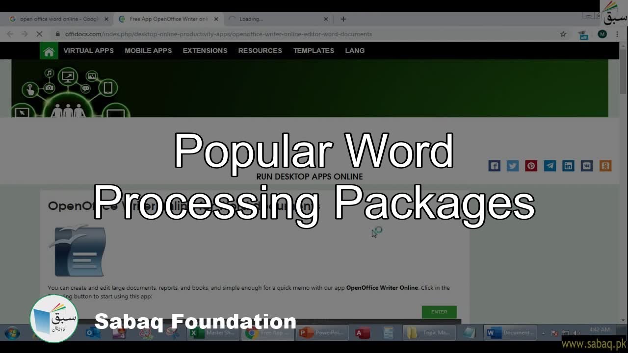 Popular Word Processing Packages , Computer Science Lecture | Sabaq.pk ...