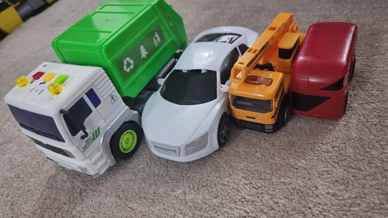 Video for kids Garbage Truck Tow truck Pickup Bus Racing Car new toy ...