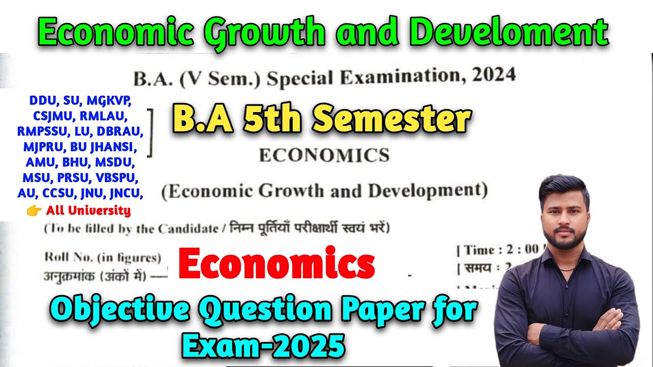 🔴Live 8 PM | Economics question paper ba 5th semester 2025 | ba 5th ...