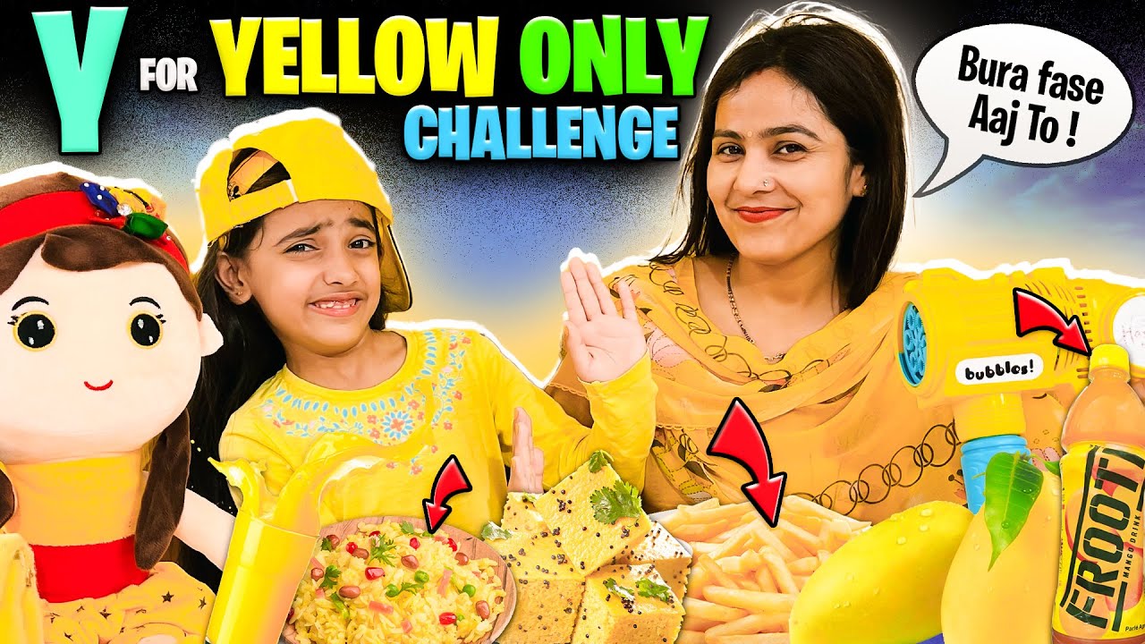Using Only ‘YELLOW’ Colour😍| 24 Hours Colour Challenge😱| 1 Colour ...