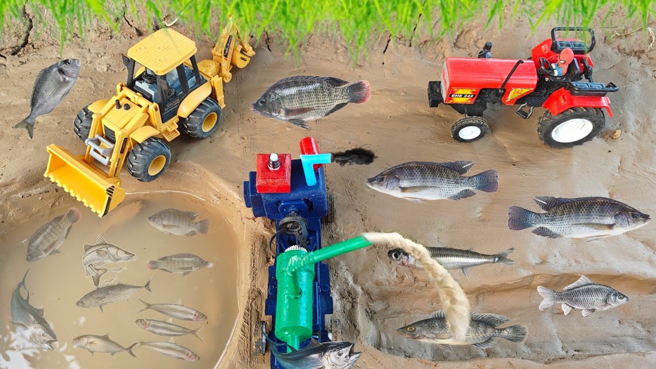 Catch fish using mini water pump | fishing exciting | diy tractor ...
