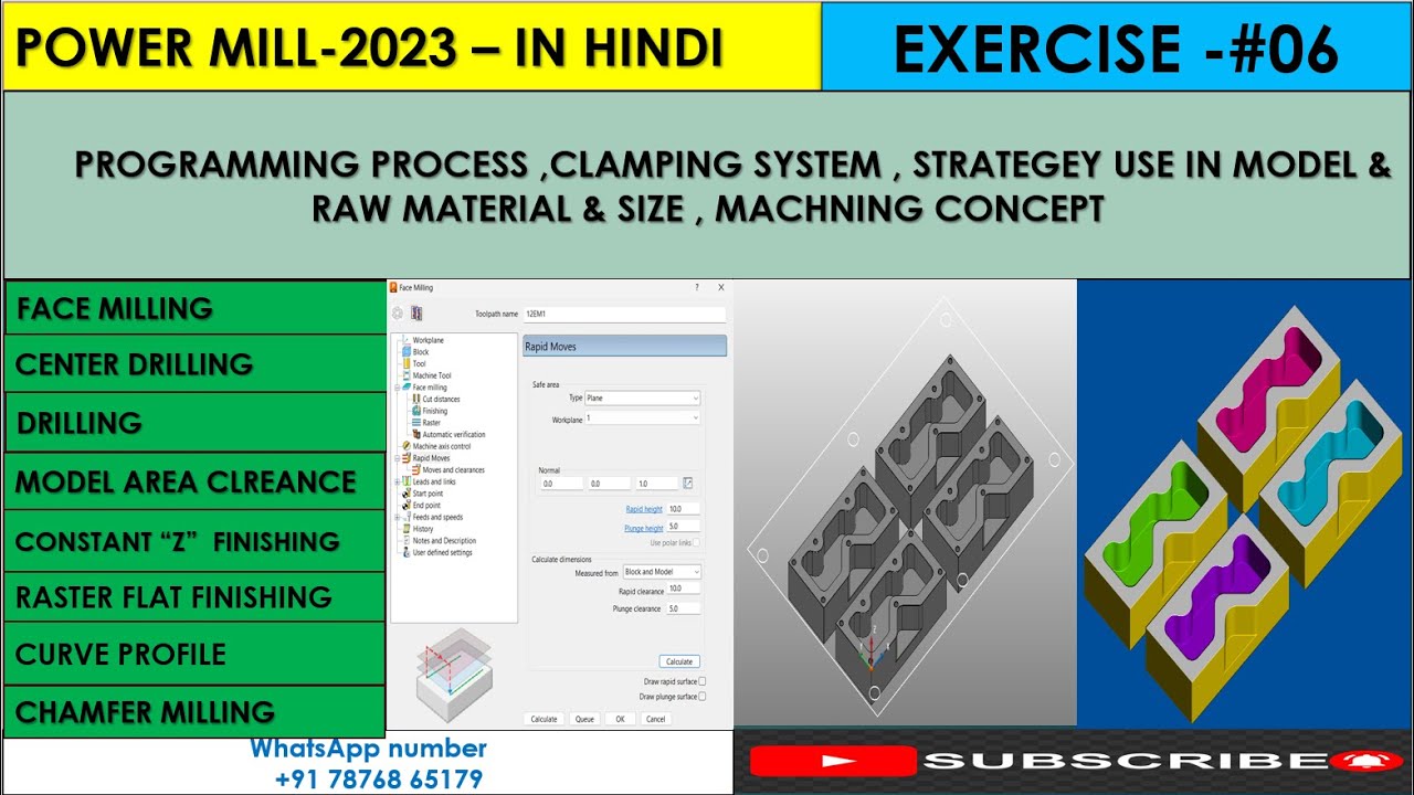 Powermill face milling |drilling |model area| Constant Z| Raster flat ...