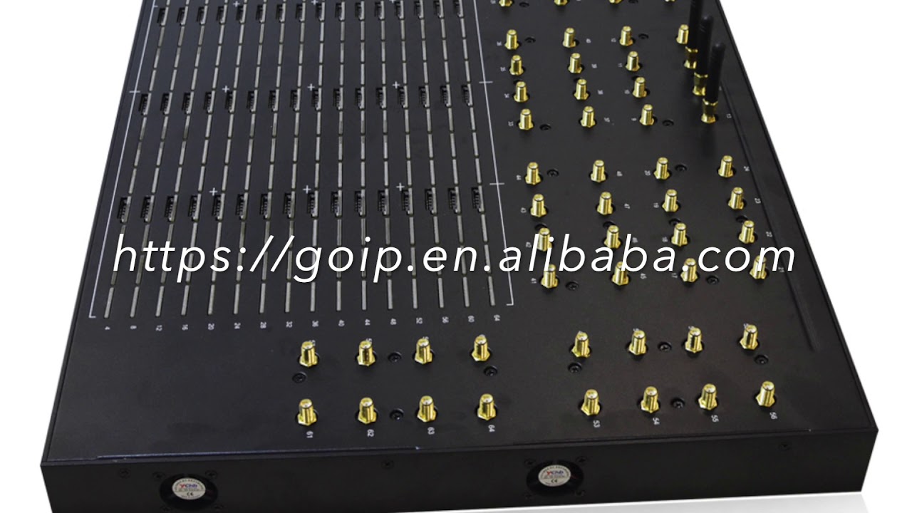SIM BOX 64 PORTS BLACK SMS modem sms gateway - YouTube