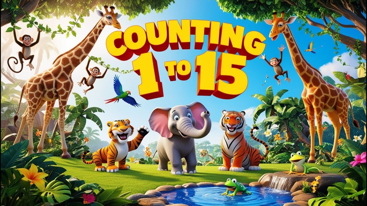 Counting 1-15 With Wild Animals - Fun Kids Songs With Animals - YouTube