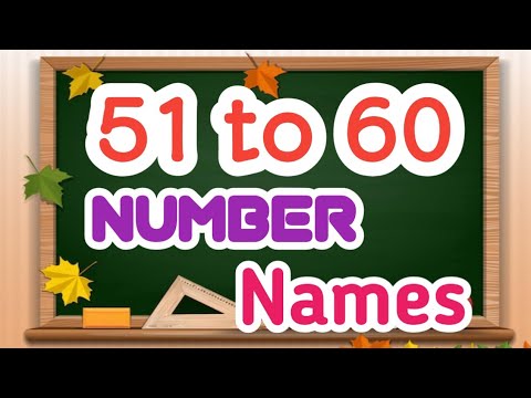 Number names 51 to 60/51 to 60 number names with spelling/ number names ...