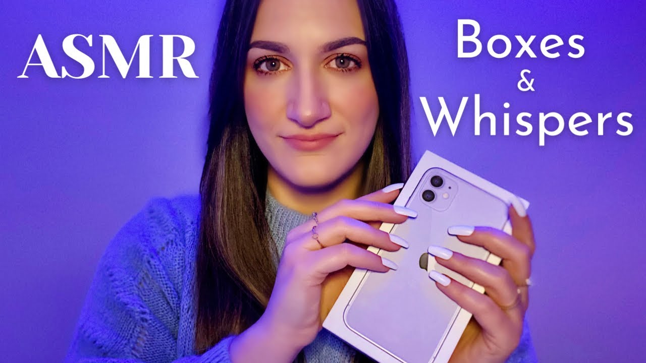 ASMR • Scratchy Tapping on Boxes (Close Whispers) • Mouth Sounds - YouTube