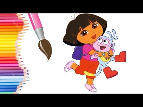 Dora the explorer coloring page|Dora and buji drawing and coloring ...