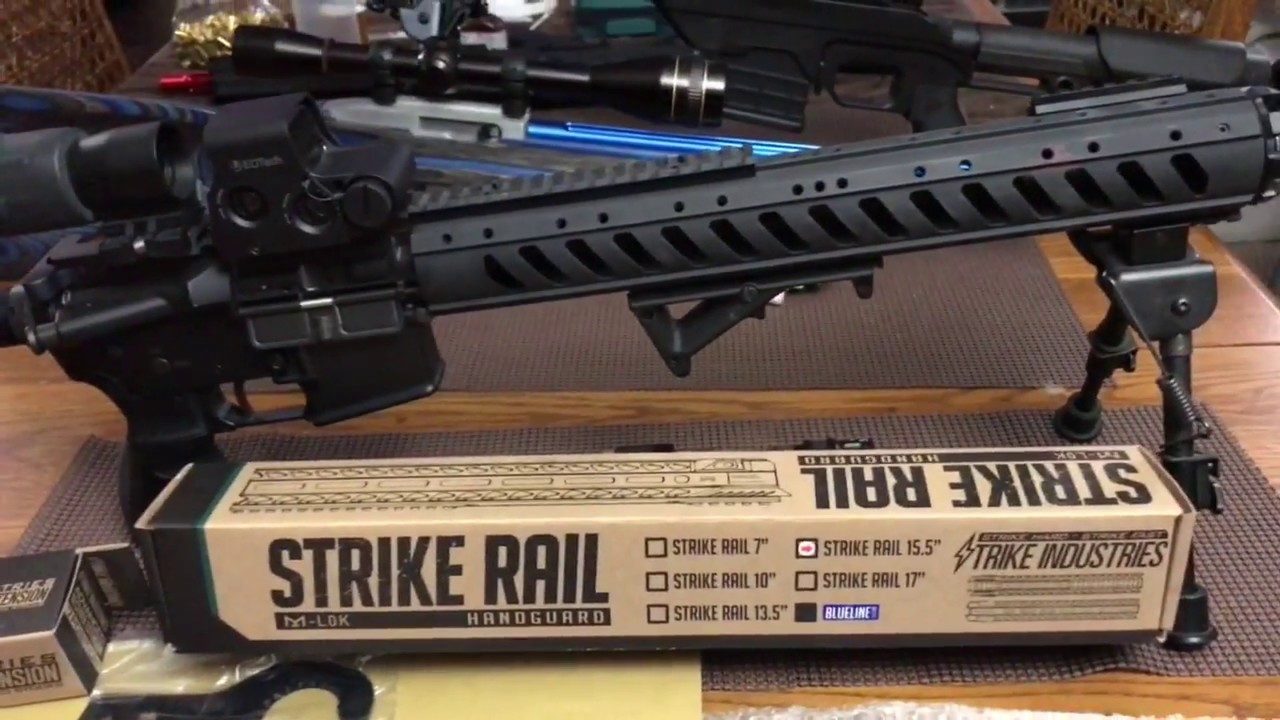 Strike industries 15 1/2 inch strike rail in blue - YouTube