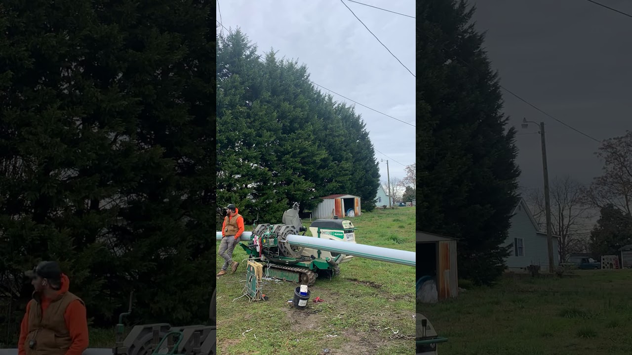 McElory 618 fusion machine fusing 8” HDPE for a static pipe burst - YouTube