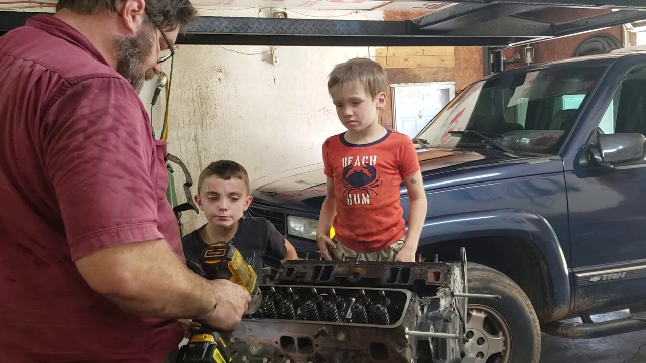 Teaching the boys about engines - YouTube