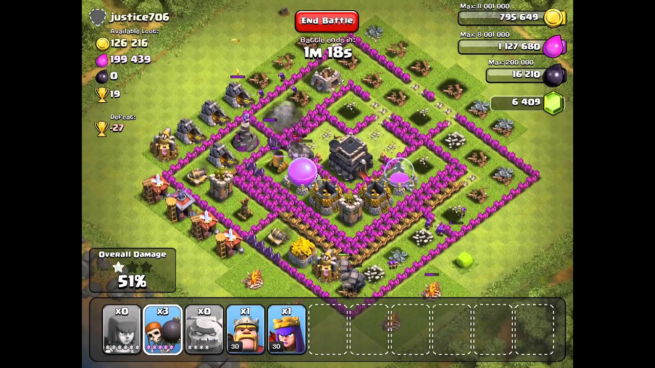 Clash of Clans Max Level Golem attack video COC滿等石頭人攻擊影片 - YouTube