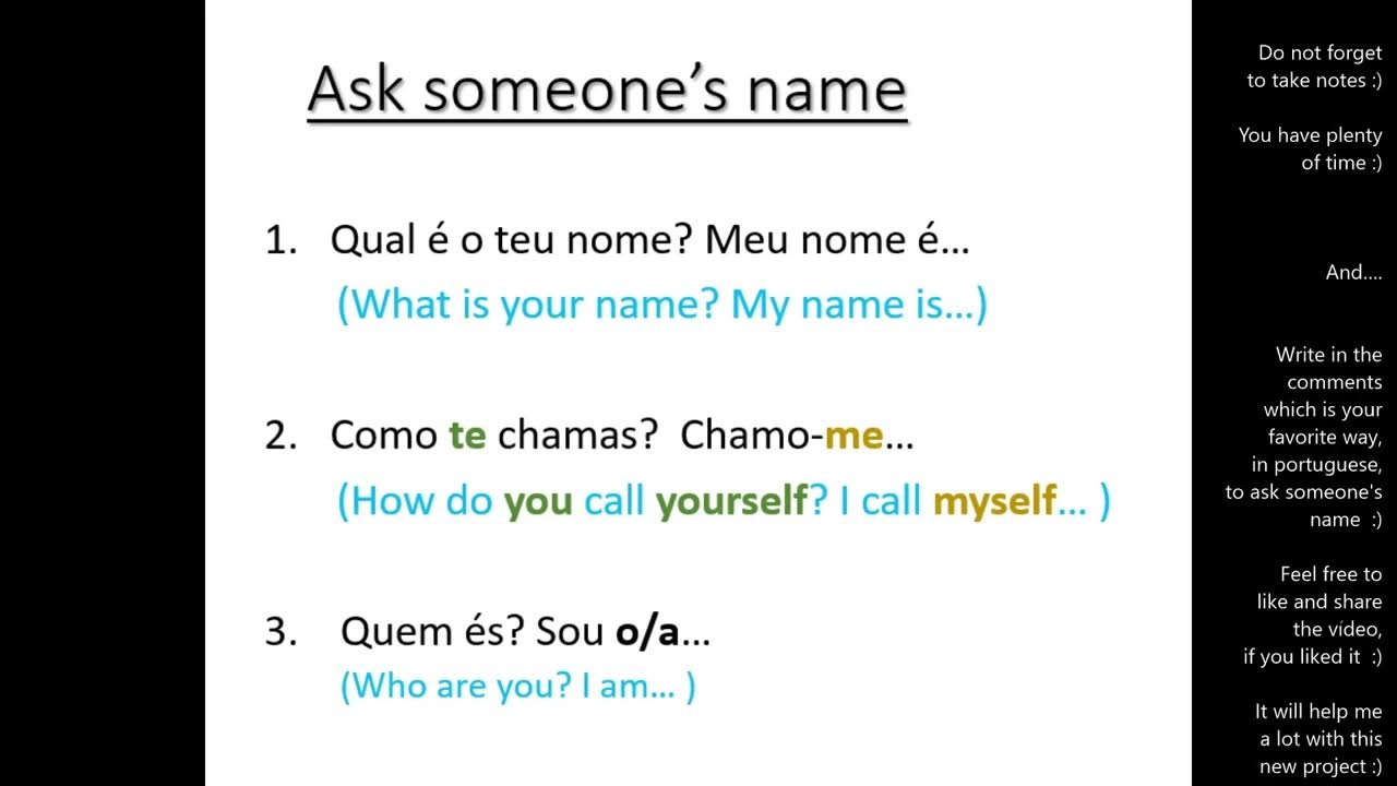 European Portuguese Lessons for Beginners (A1) - Lesson #4 - How to ask ...