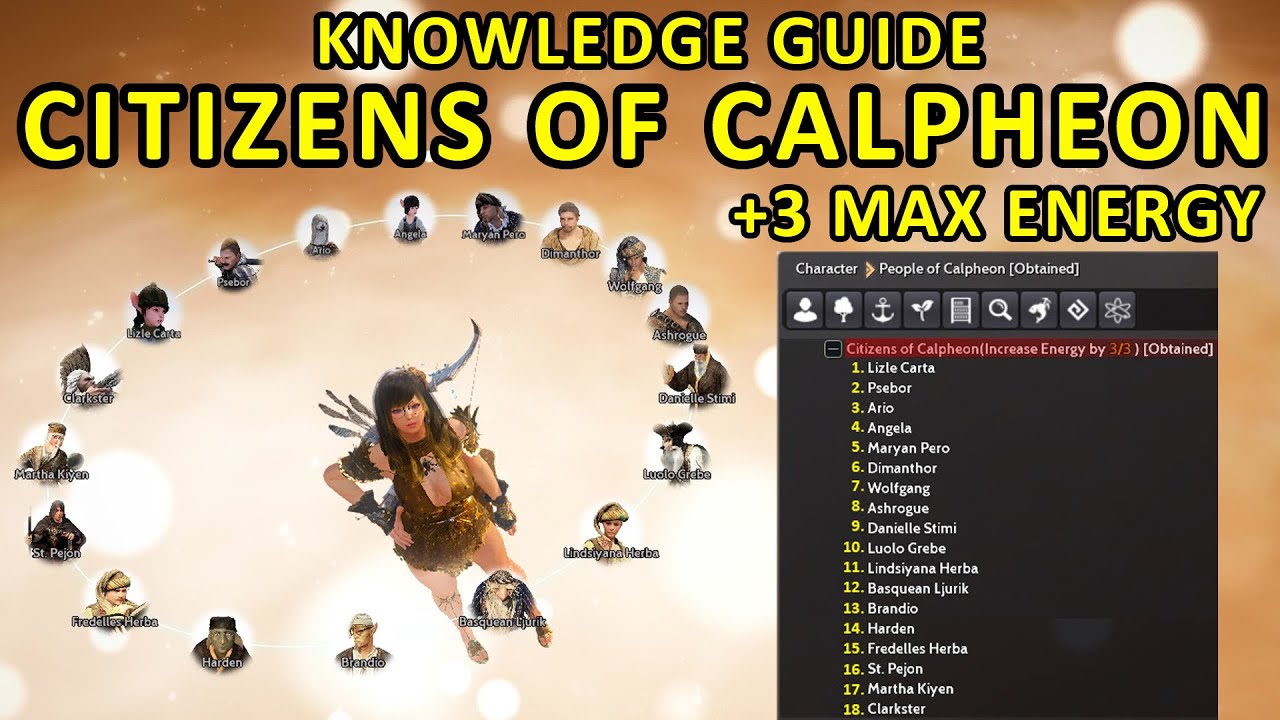 Citizen of Calpheon Knowledge Guide, +3 Max Energy (Timestamp ...