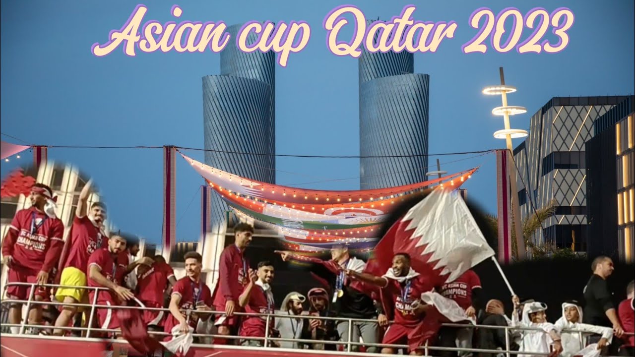 Celebration as Asian cup champion Qatar parade ||Qatar champion team ...