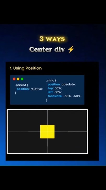 Center Div ⚡html Css Javascript Coding Shorts Frontend Webdesign
