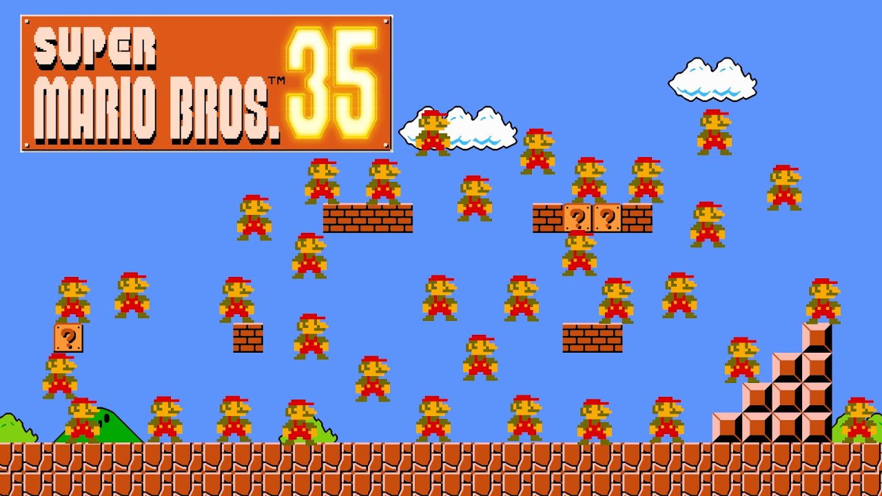 Playing Super Mario Bros With 35 People - YouTube