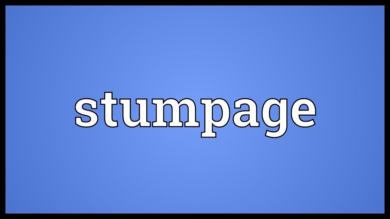 Stumpage Meaning - YouTube