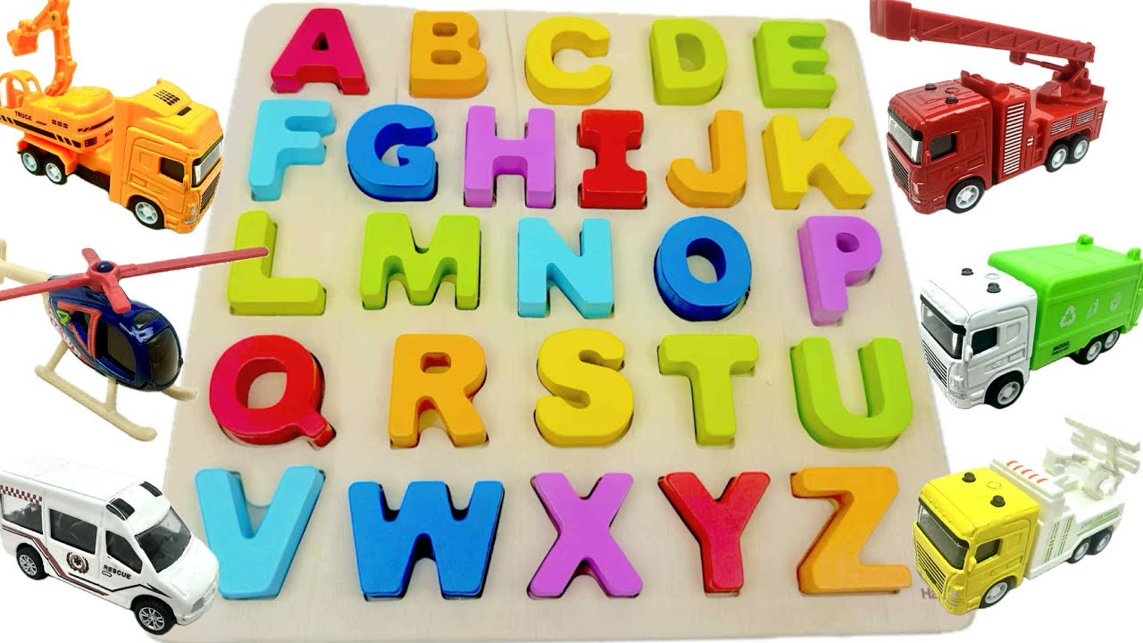 Learn Vehicles with ABC Activity Puzzle | Police Car, Fire Truck ...