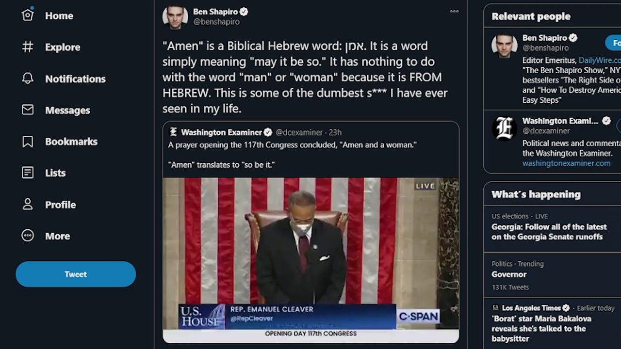 House Rep. And Pastor Ends Prayer With "Amen and Awomen"... - YouTube