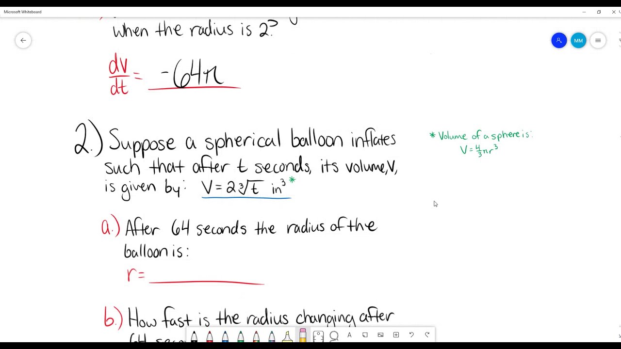 Calculus 1: Problem Set 10 (Related Rates) - YouTube