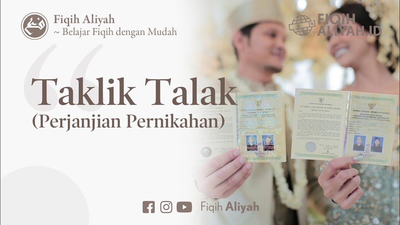 Taklik Talak (Perjanjian Pernikahan) | Materi Fiqih Madrasah Aliyah ...
