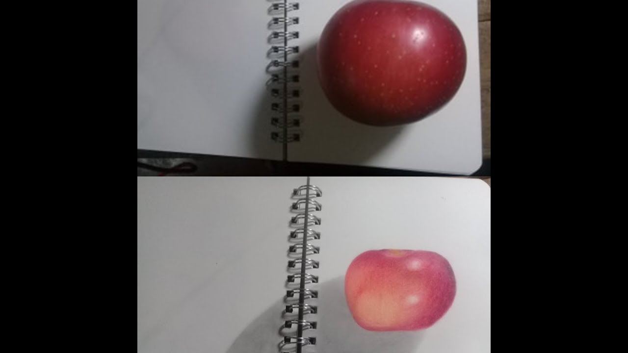 (Hyper)Realistic Apple Colored Pencil Drawing - YouTube