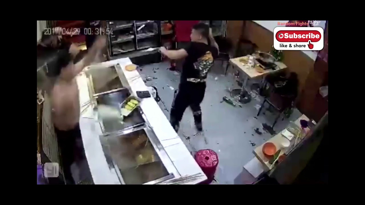 Street Fight: Gang Fight In A Restaurant In Northern China - YouTube