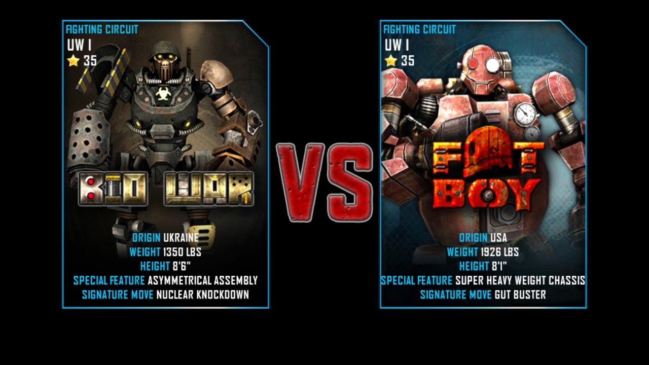 Real Steel WRB Bio War 1 upvrade VS FatBoy - YouTube