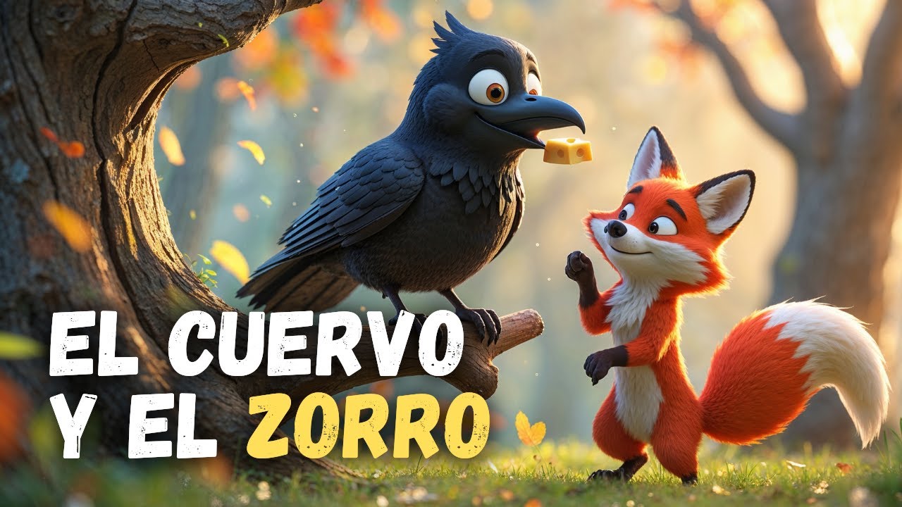 🦊 La Fábula del Cuervo y el Zorro - Cuento Infantil con Moraleja - YouTube