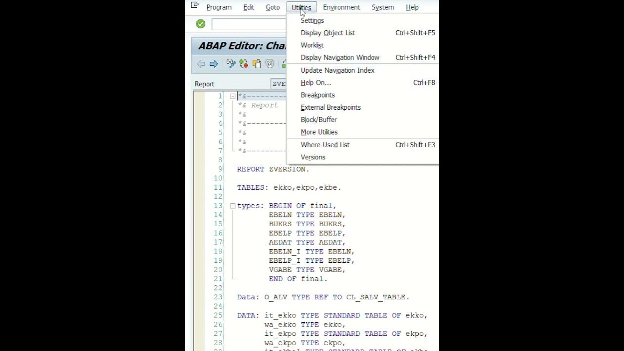 version management in sap abap,#shorts #subscribe #abapprogramming #sap - YouTube