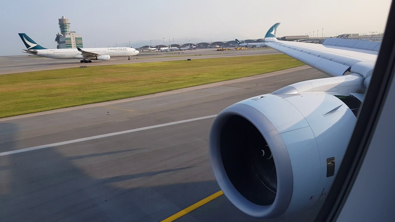 Cathay Pacific A350 - CX170 landing in HKG - YouTube