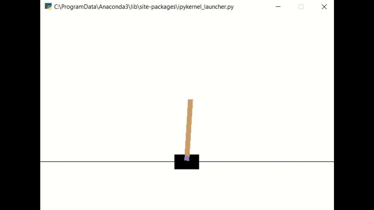 RL CartPole Visualisation after training the model - YouTube