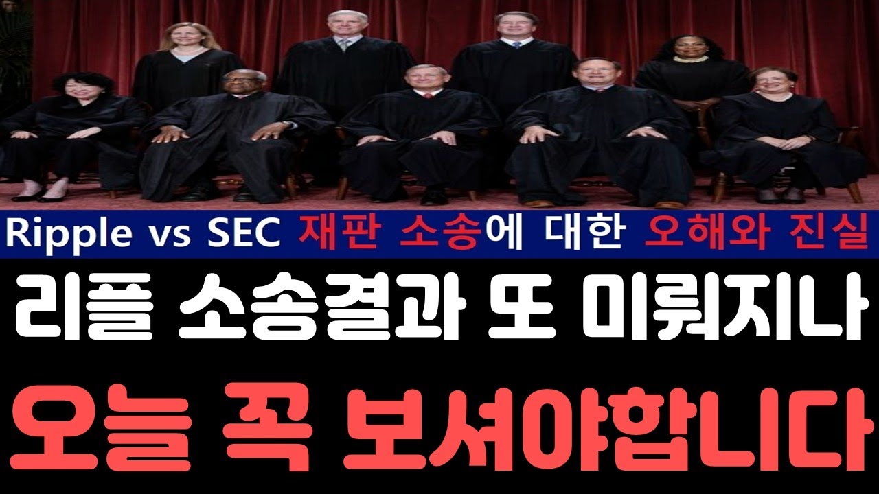 리플전망 리플과 Sec와의 재판소송 결과가 또 연기된다 개인투자자들만 속는 이유 오늘 영상은 꼭 보셔야합니다 리플전망