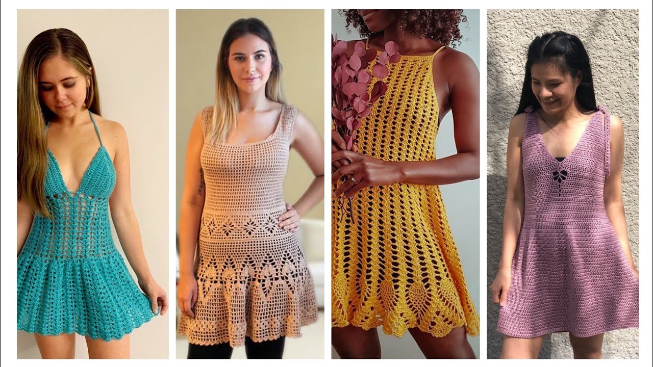 most amazing and stylish casual party wear ladies crochet dress design ...