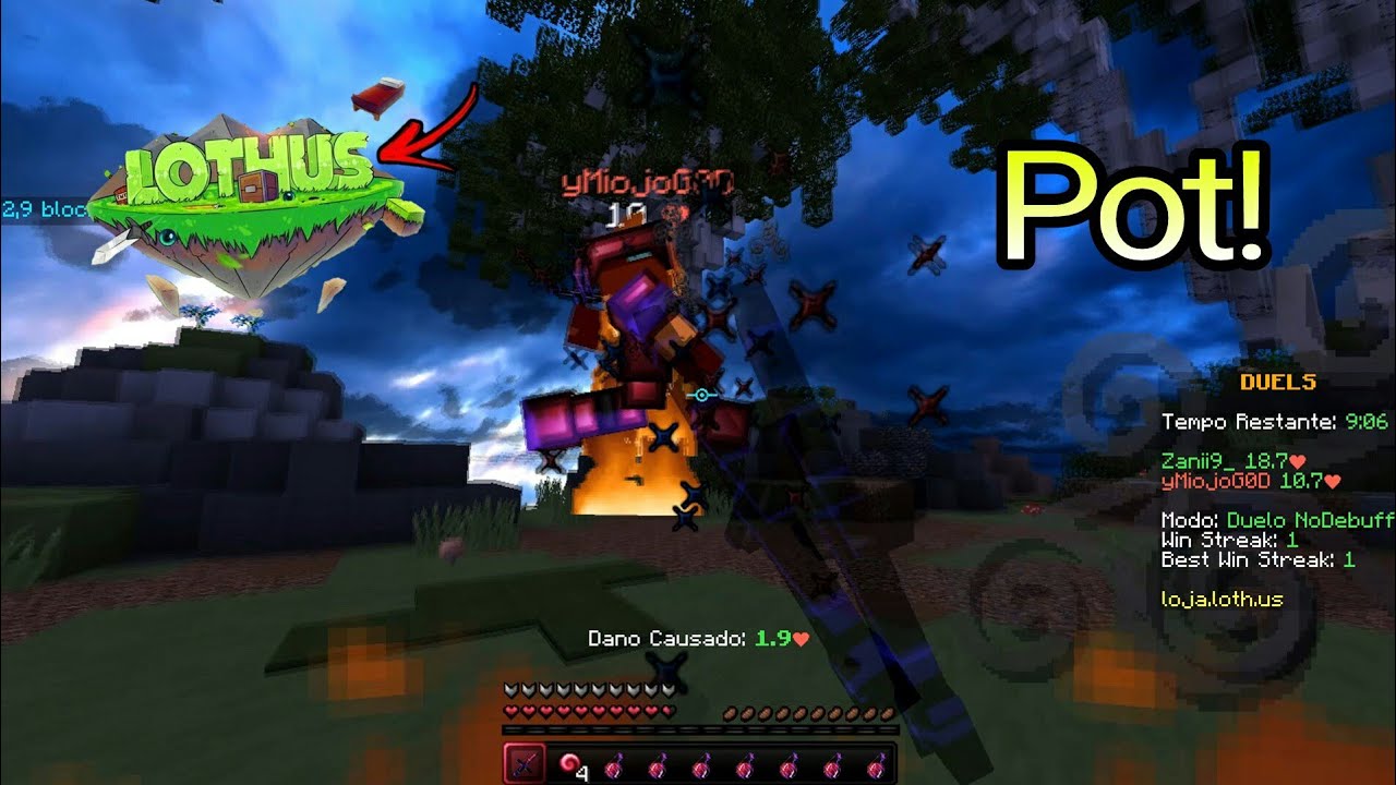 NOVO MODO DUELS POT PVP NO LOTHUS?(Minecraft) - YouTube