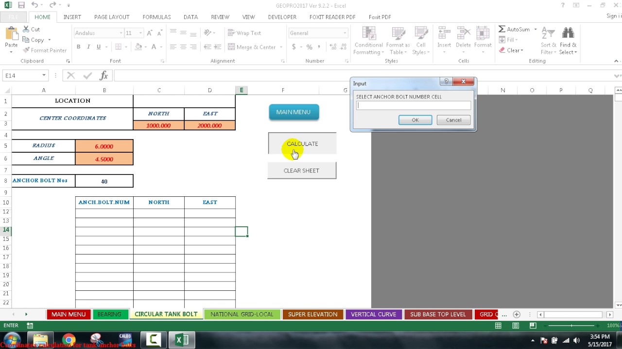 Calculate Coordinates For Anchor Bolt Using Excel Macros Surveying calculate-coordinates-for-anchor-bolt-using-excel-macros-surveying