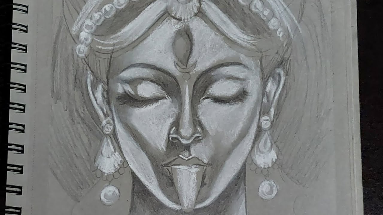 Part-1 . easy way to draw outline . kali ma #youtuber #artist #kali # ...