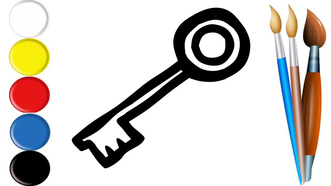 Drawing for Kids. How to Draw a Key. Drawing for Children. - YouTube