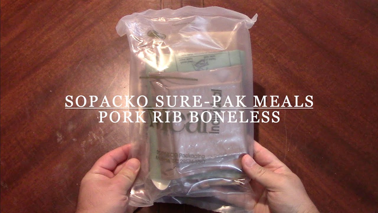 MRE Review | Sopacko Sure Pak Meals | Pork Rib Boneless - YouTube