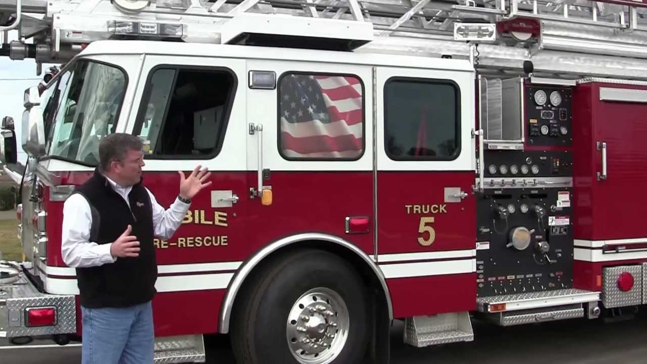 Mobile Fire-Rescue's new E-ONE 100' Platforms by Sunbelt Fire - YouTube