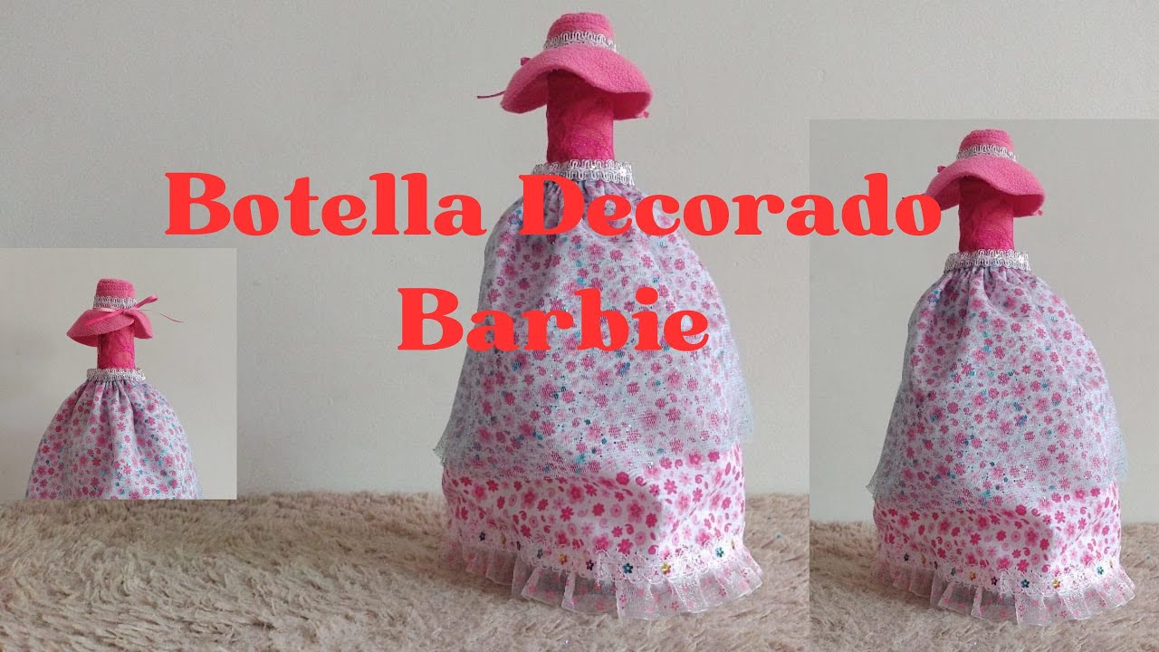 Botella Decorado Como Centro de Mesa De La Barbie |Barbie decorated ...
