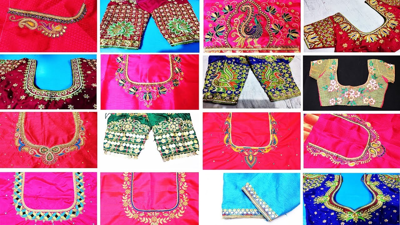 Embroidery Designs for Blouses || Latest Silk Saree Embroidery Blouse ...
