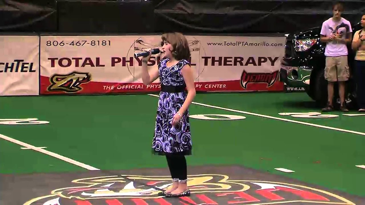 Eleisha Miller - National Anthem for Amarillo Venom Football Team - YouTube